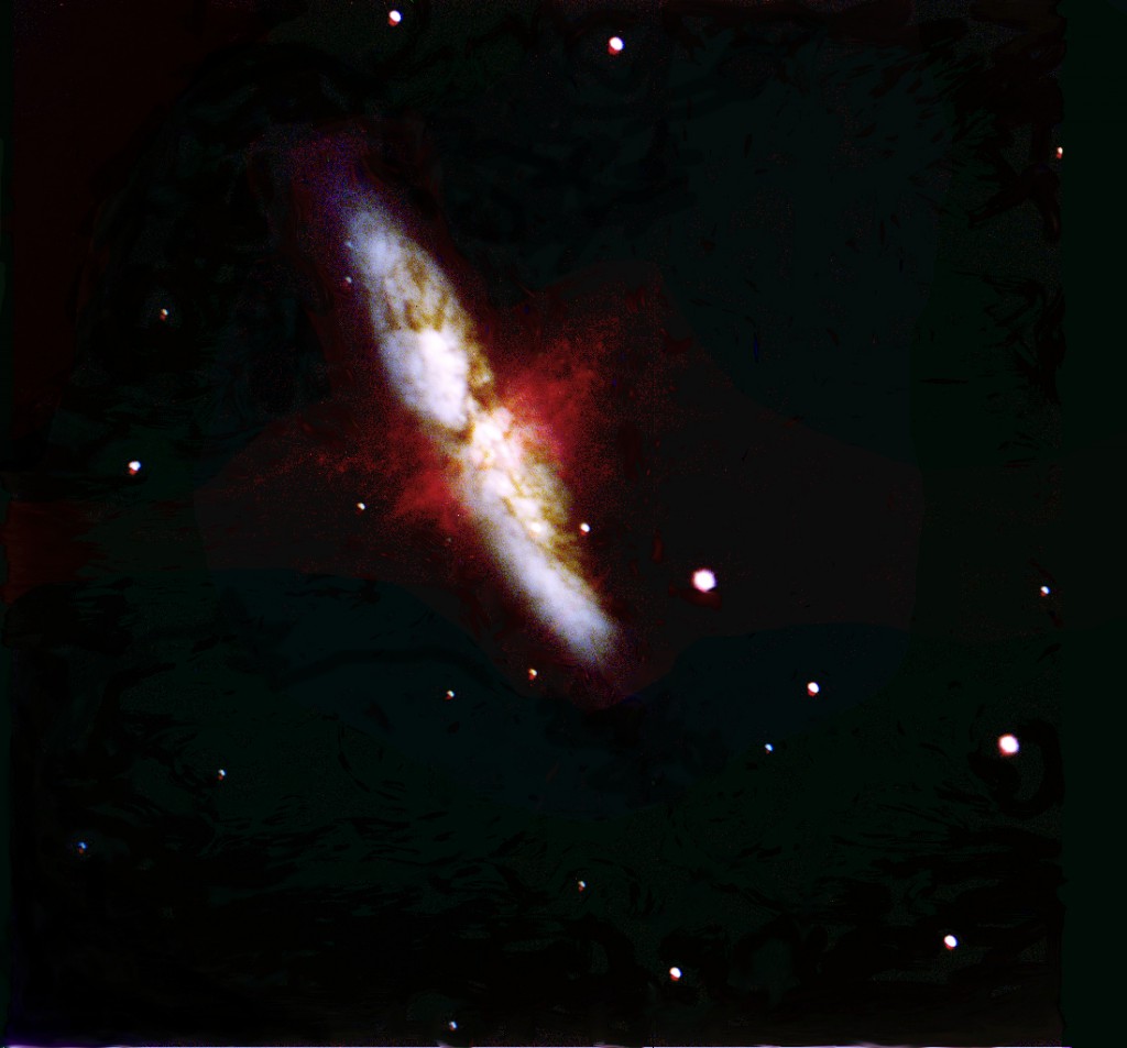 Preliminary RCT color image of M82 and SN 2014J | The RCT